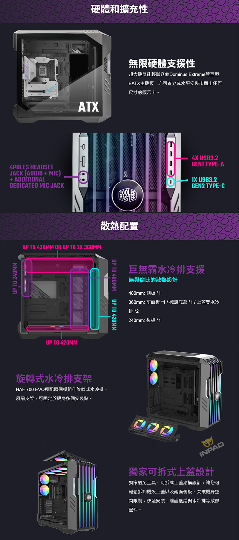 CoolerMaster HAF 700 EVO 機殼 HAF700_直立式機殼_★機殼|裸測架_機殼|電源|散熱改裝 | 硬派精璽線上購物網