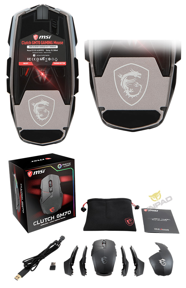 MSI GAMING 微星 GM70雙模光學滑鼠_無線滑鼠_★電競滑鼠_滑鼠|鼠墊|滑鼠周邊 | 硬派精璽線上購物網