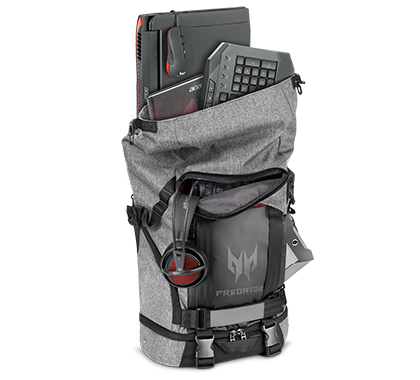 Predator掠奪者電競捲蓋式後背包 灰色_背包_包包_衣飾|配件|戰隊精品 | 硬派精璽線上購物網