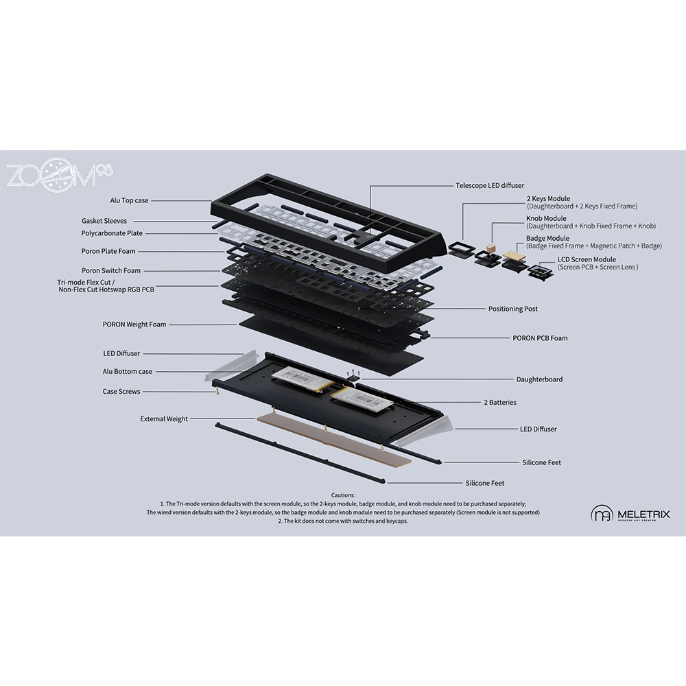 [in-stock]Meletrix Zoom98 套件專用配件_Meletrix_客製品牌|主題專區_鍵盤客製化專區 | 硬派精璽線上購物網
