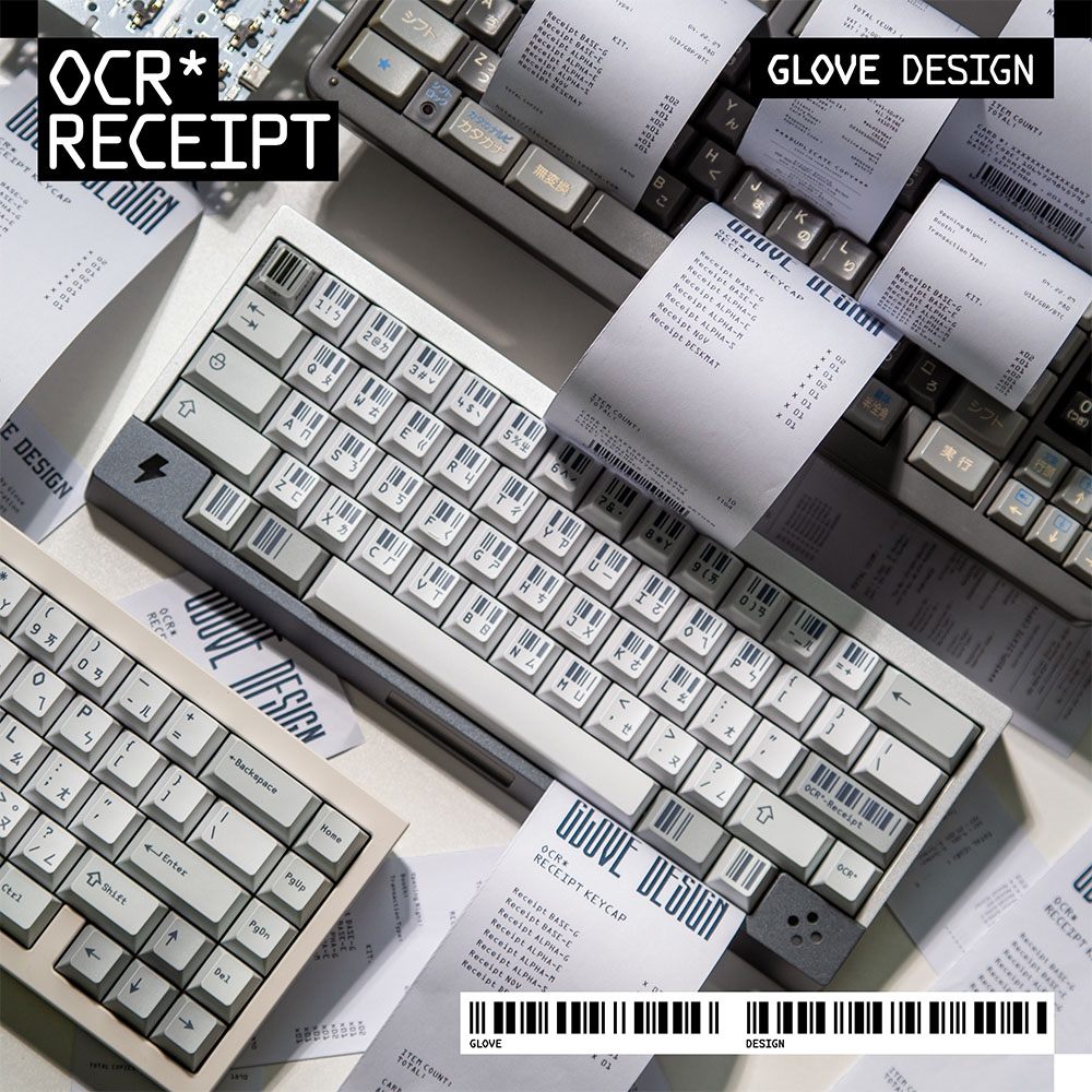 GLOVE Design OCR*Receipt PBT熱昇華原廠高 主題鍵帽組_Cherry原廠高_鍵帽_鍵盤客製化專區 | 硬派精璽線上購物網
